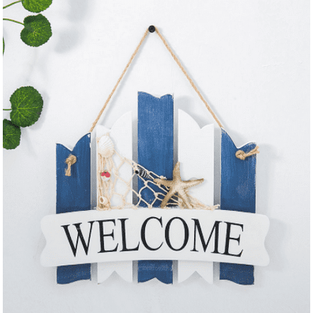 Beach Theme Welcome Sign Board with Hooks -Welcome Sign Porch Decor ...