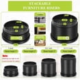 Black 4 Pack Furniture Risers 4 Inch Heavy Duty Round Leg Lifts For ...