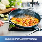 Blue Diamond 10 inch Nonstick Ceramic Covered Frying Pan, Green ...