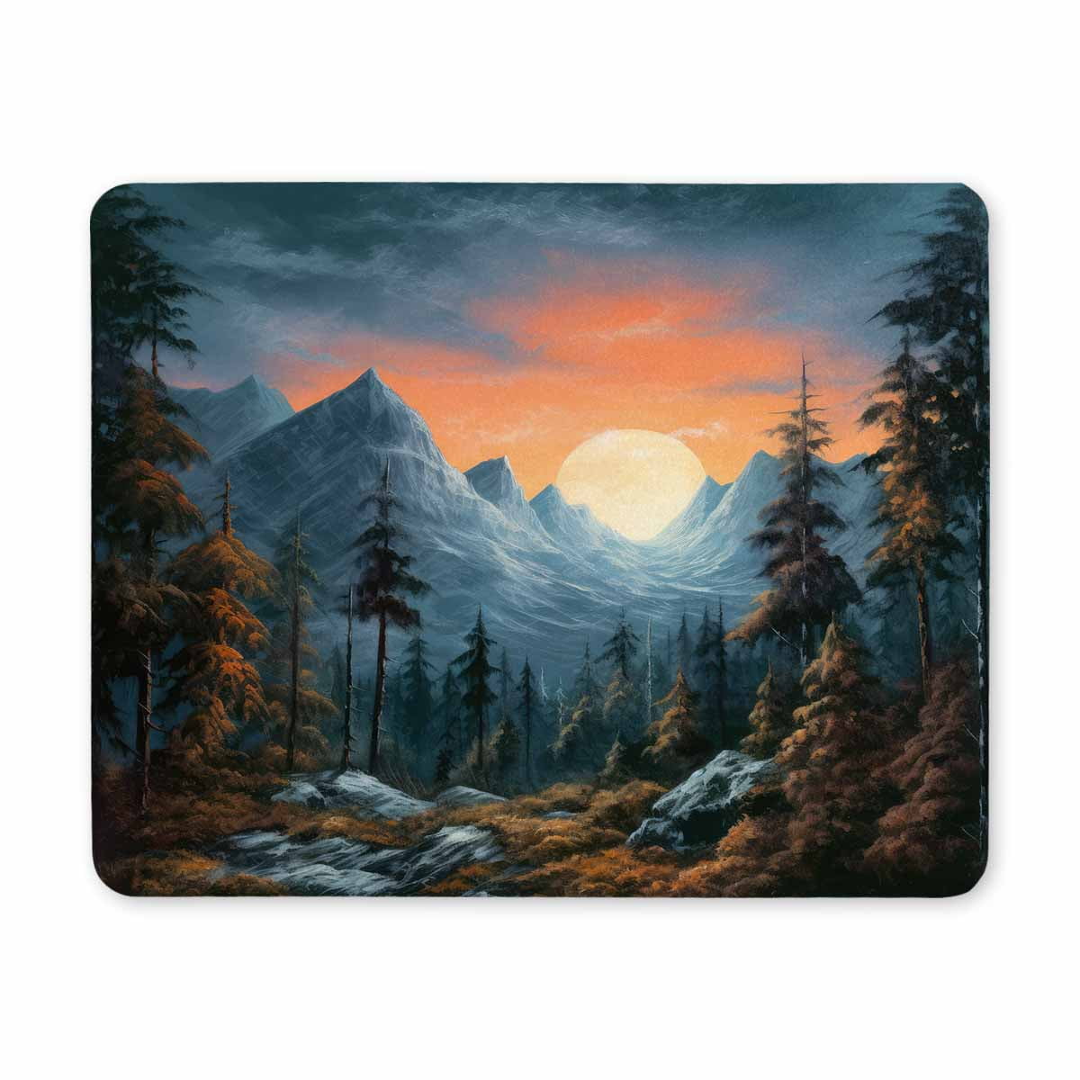 Square Mouse Pad Mountain, Landscape Premium-Textured Mouse Mat Design ...