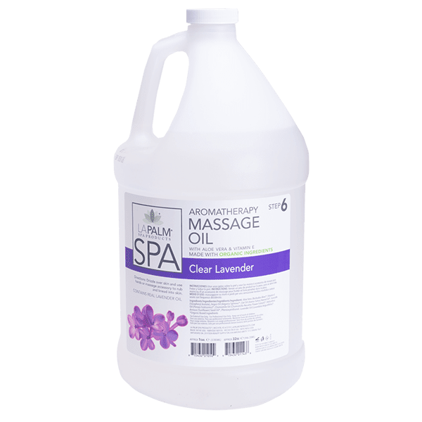 La Palm Aromatherapy Organic Massage Oil Clear Lavender Refill Size 1 Gallon