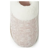 Dearfoams Women's Cable Knit Clog Slippers with Memory Foam and Machine ...