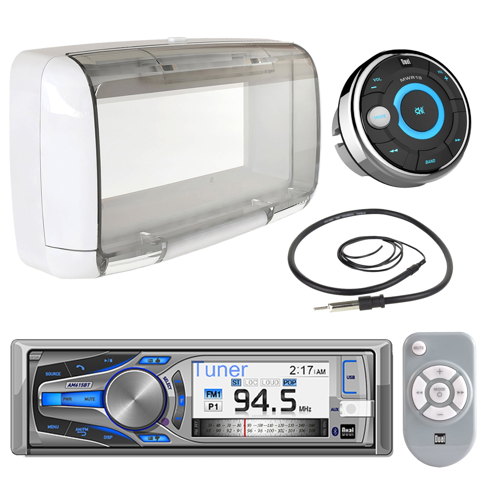 Dual Electronics AM615BT 3" LCD Marine Boat Bluetooth CD Stereo ...