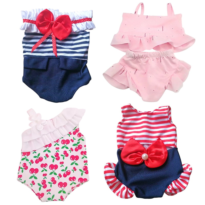 Girl Doll Swimsuit Fashion 4 Sets 18in Doll Bikini One Piece Doll ...