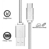 USB-C to USB-A Braided Cable for Smartphones 10 Feet - Silver - Walmart.com