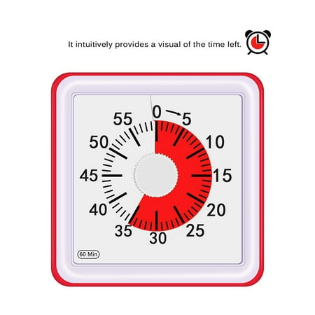 60-minute Visual Analog Timer,Countdown Clock, Red | Walmart Canada