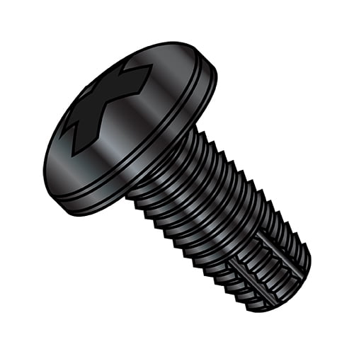 8-32X1 Phillips Pan Thread Cutting Screw Type F Fully Threaded Black ...