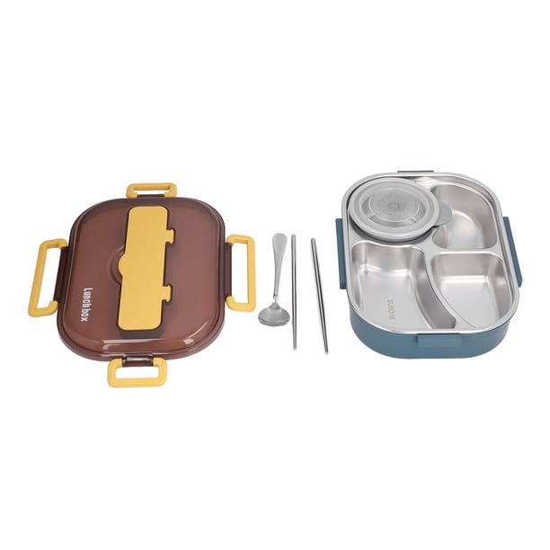 Grid Lunch Box, Healthy Stainless Steel Lunch Box Plastic Material ...