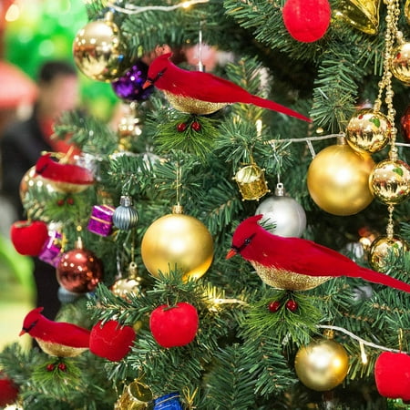 Artificial Feathered Birds, Small Red Robin Bird Figurine with Clip ...