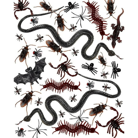 200 Pcs Plastic Realistic Bugs, Trick Joke Decoration Scary Insects ...