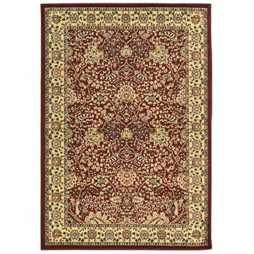 Linon Elegance Flowers & Plants Transitional Area Rug, Black, 2' x 3 ...