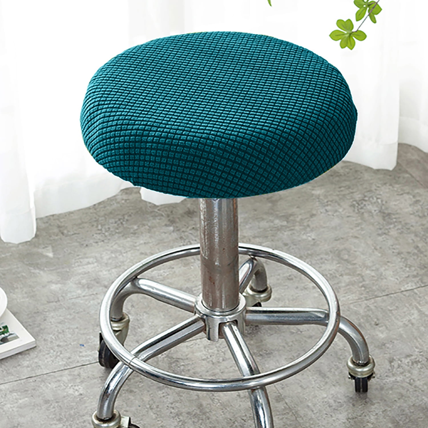 Rosnek Round Bar Stool Cover Washable Stool Cushion Slipcover Elastic ...