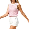 Curuila Tank Tops For Women Summer Sleeveless Solid Color Crew Neck ...