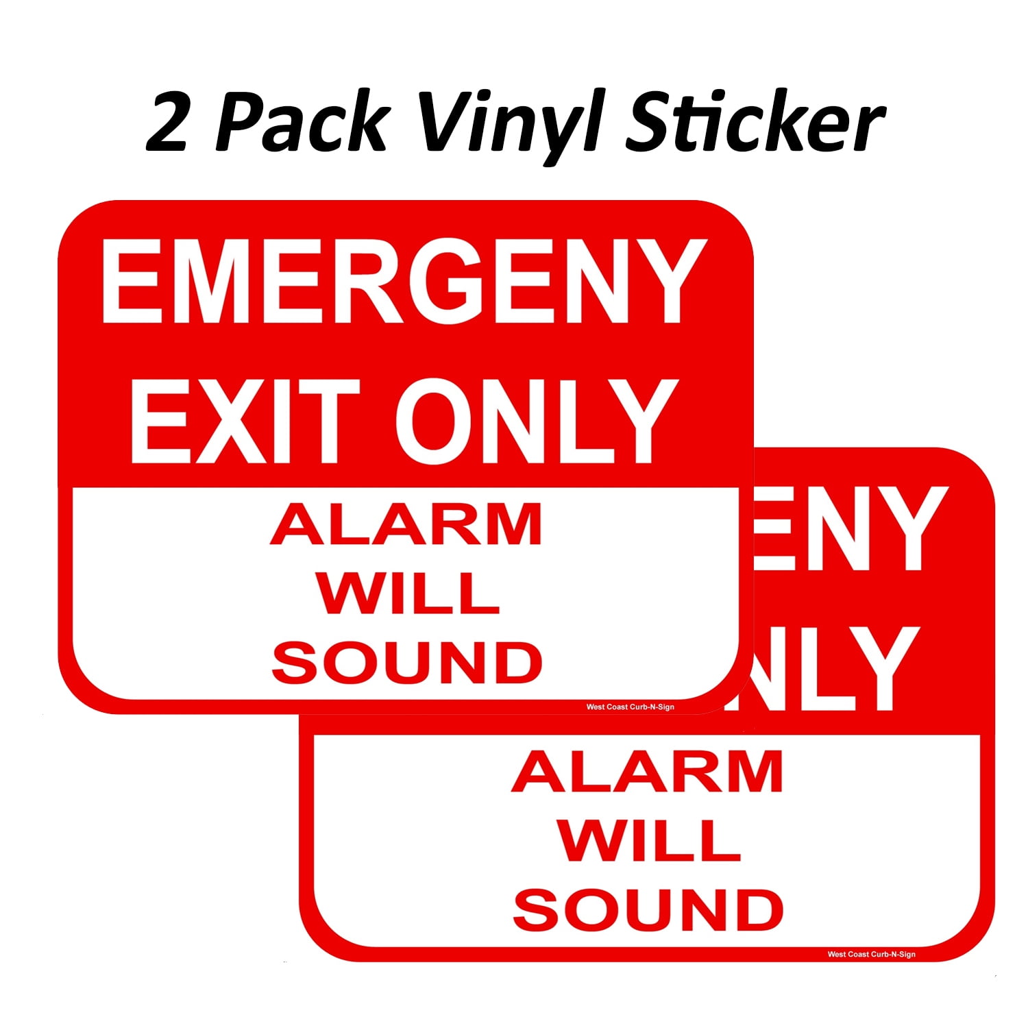 2 Pack Emergency Exit Only Stickers for Shopping Malls, Office ...
