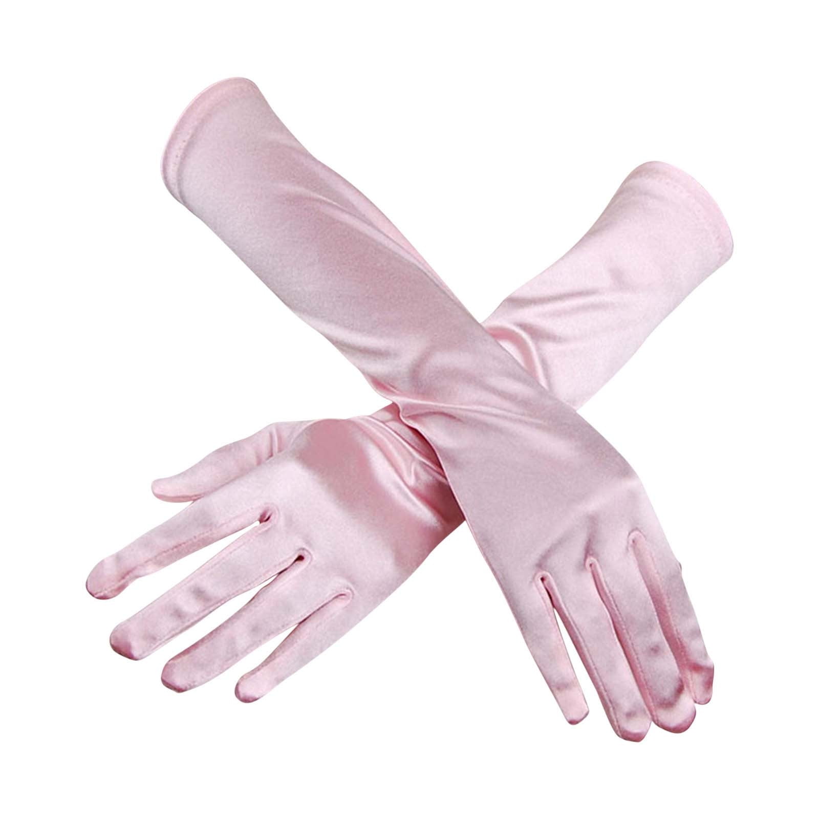 VALSEEL Womens Satin Long Gloves Opera Wedding Bridal Evening Party ...