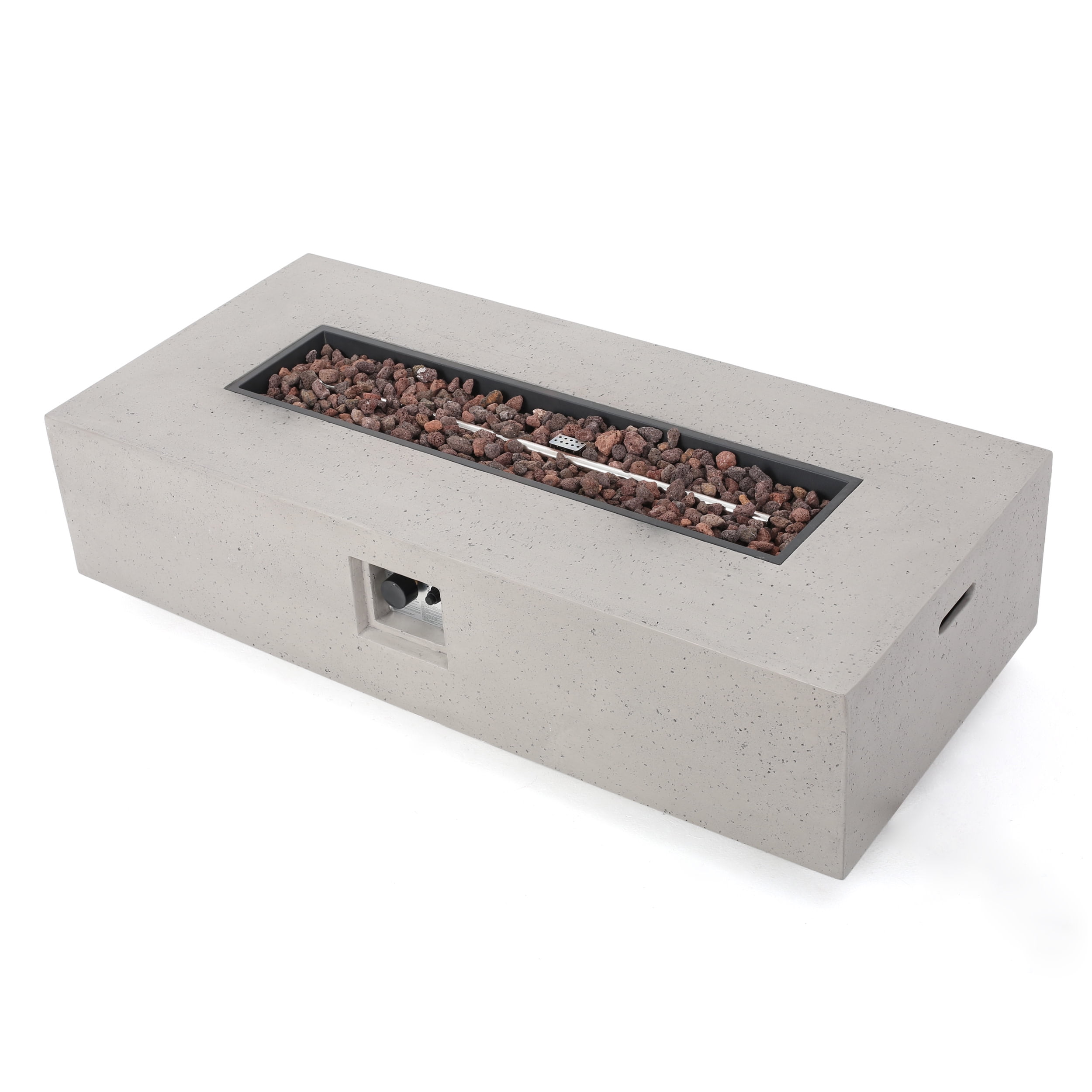 Mayfair Lightweight Concrete Outdoor 50,000 BTU Rectangular Fire Pit ...