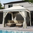 10x10FT Gazebos for Patios-Outdoor Gazebo with Mosquito Netting with ...