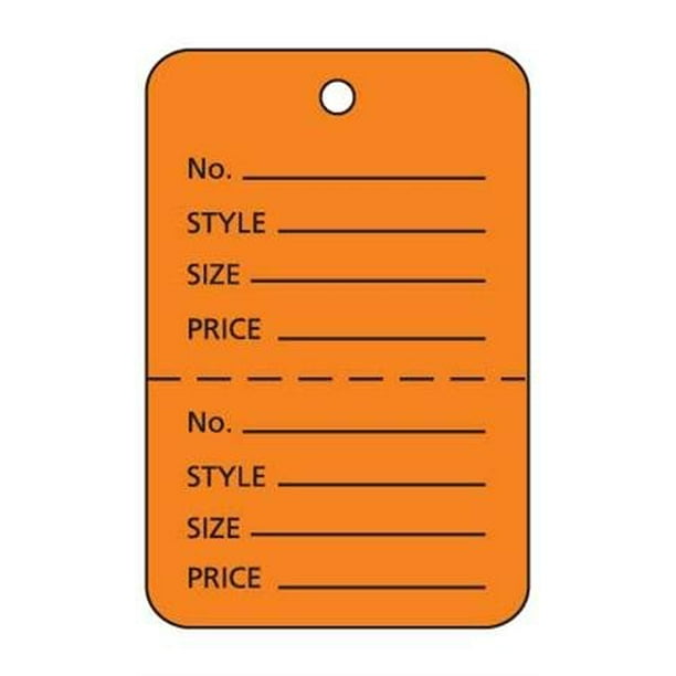Large Orange 2 Part Perforated Price Coupon Tags / 1000 - Walmart.com