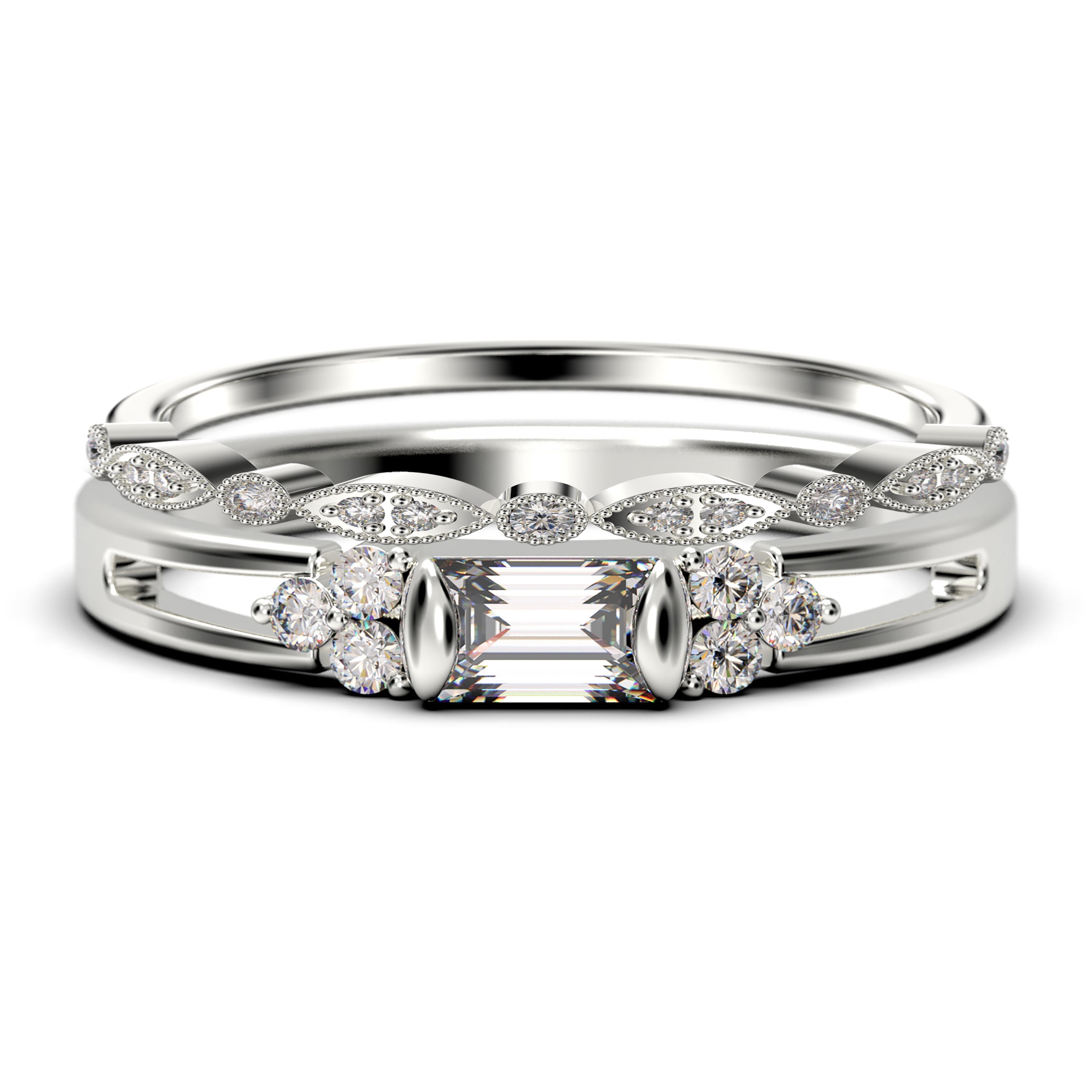 Classic Minimalist 1.50 Carat Baguette Cut Diamond Moissanite ...