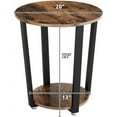 Sturdy 2-Tier Round Wooden Side Table for Living Room, Bedroom Accent ...