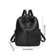 Black Leather Backpack, Durable Material With Multiple Compartments, Adjustable Straps, For ...