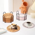 4 PCS Black Metal Coaster Holder, Drink Coaster Holder Square for ...