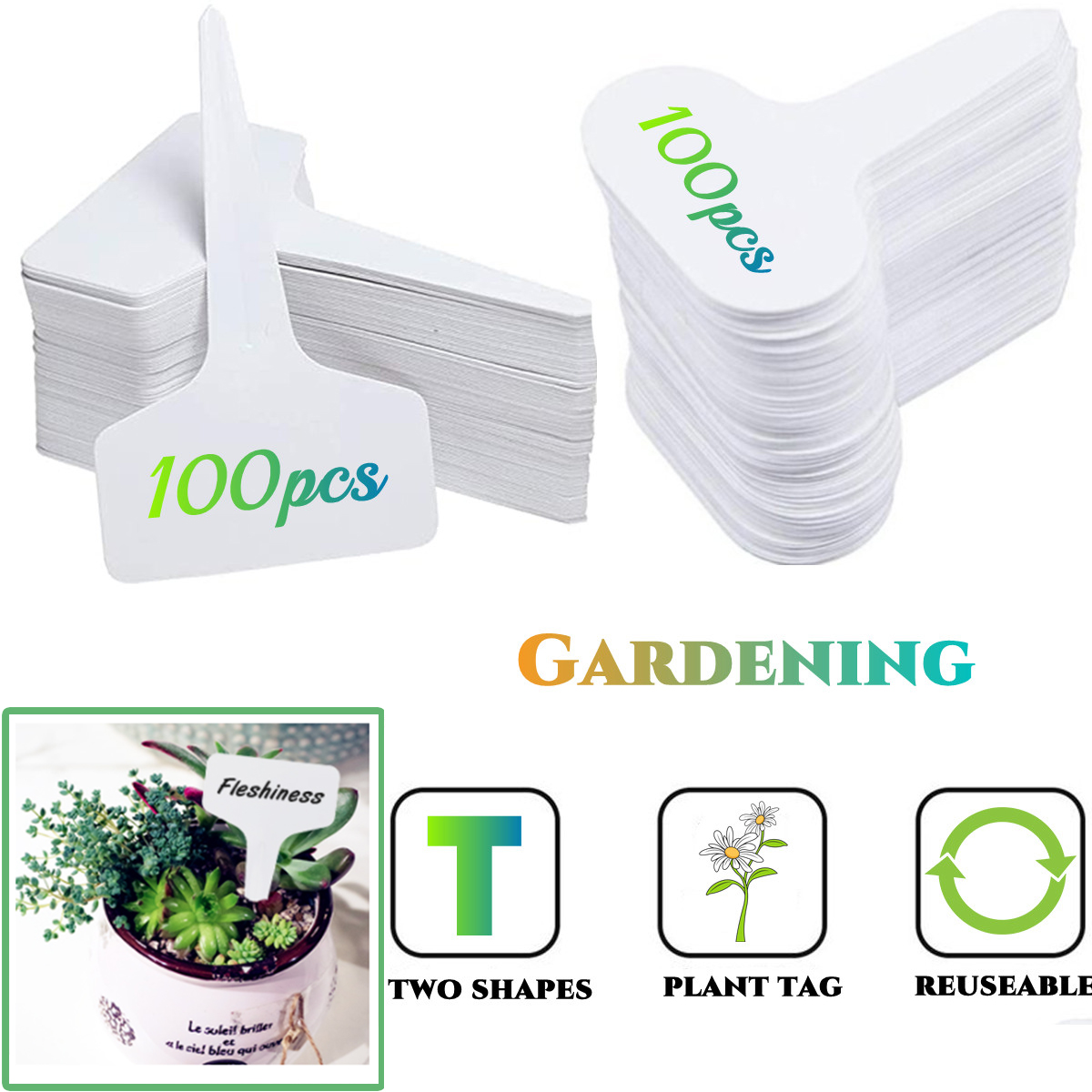 Uxcell Garden Plastic Plant Flower Seed Name Marking Tag Label Marker ...
