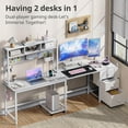 Gaming Desk Computer Desk with Pegboard & Shelves Large L Shaped Desk ...