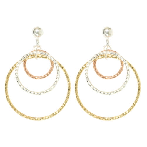 Diamond-Cut Sterling Silver Hoop Earrings - Walmart.com