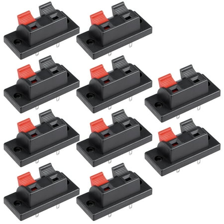 10pcs 2 Way Jack Socket Spring Push Release Connector Speaker Terminal ...