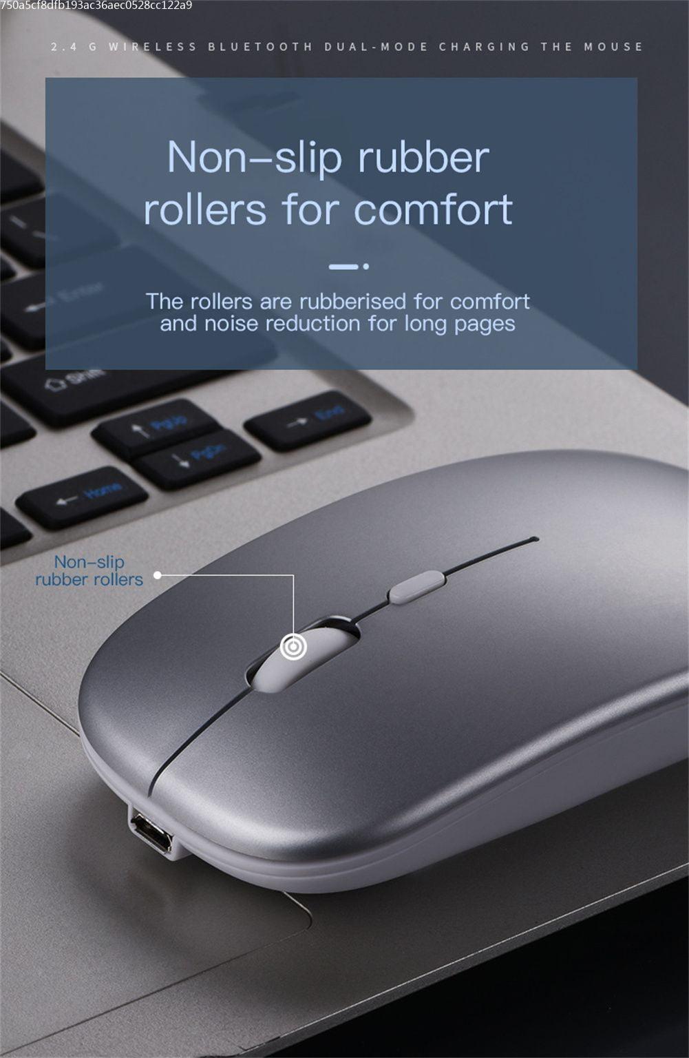 2.4G Wireless Rechargeable Charging Mouse Ultra-Thin Silent Mute Office ...