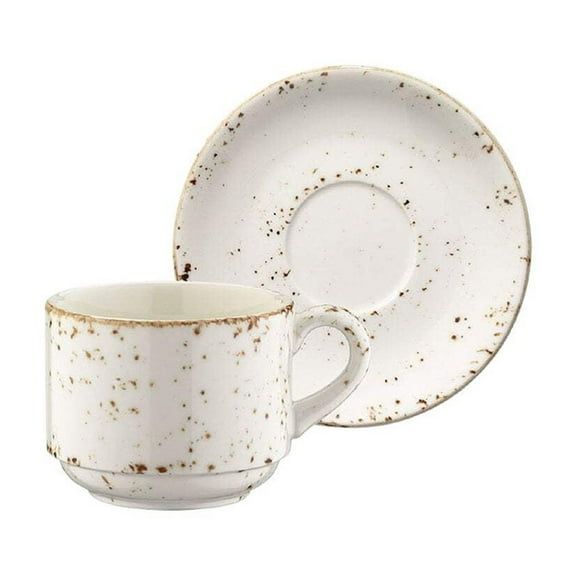 LETAOTAO 7oz Porcelain Cappuccino Cup & Saucer Set of 6, Gold - Walmart.com