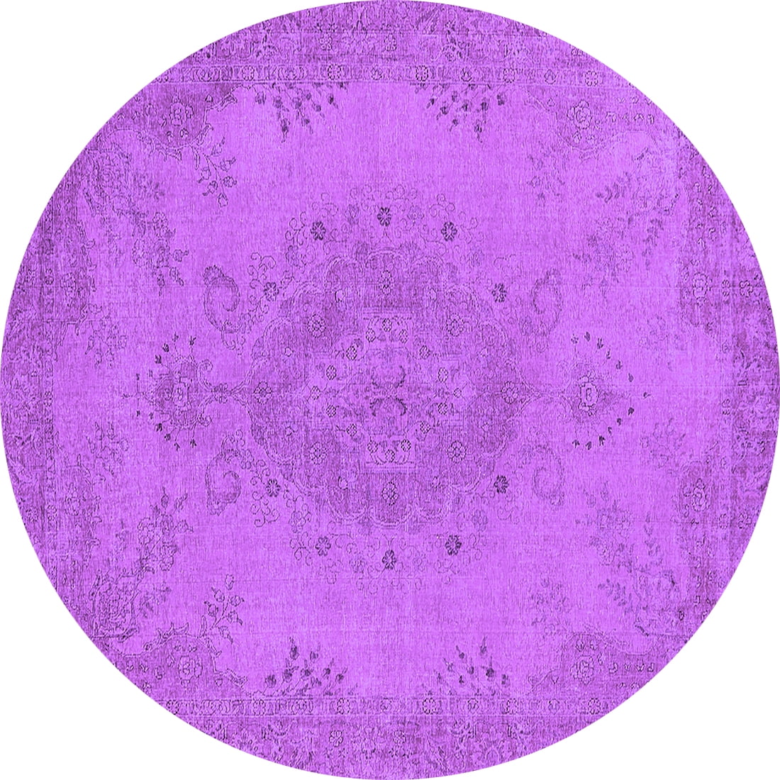 Ahgly Company Indoor Round Oriental Purple Industrial Area Rugs, 5 ...