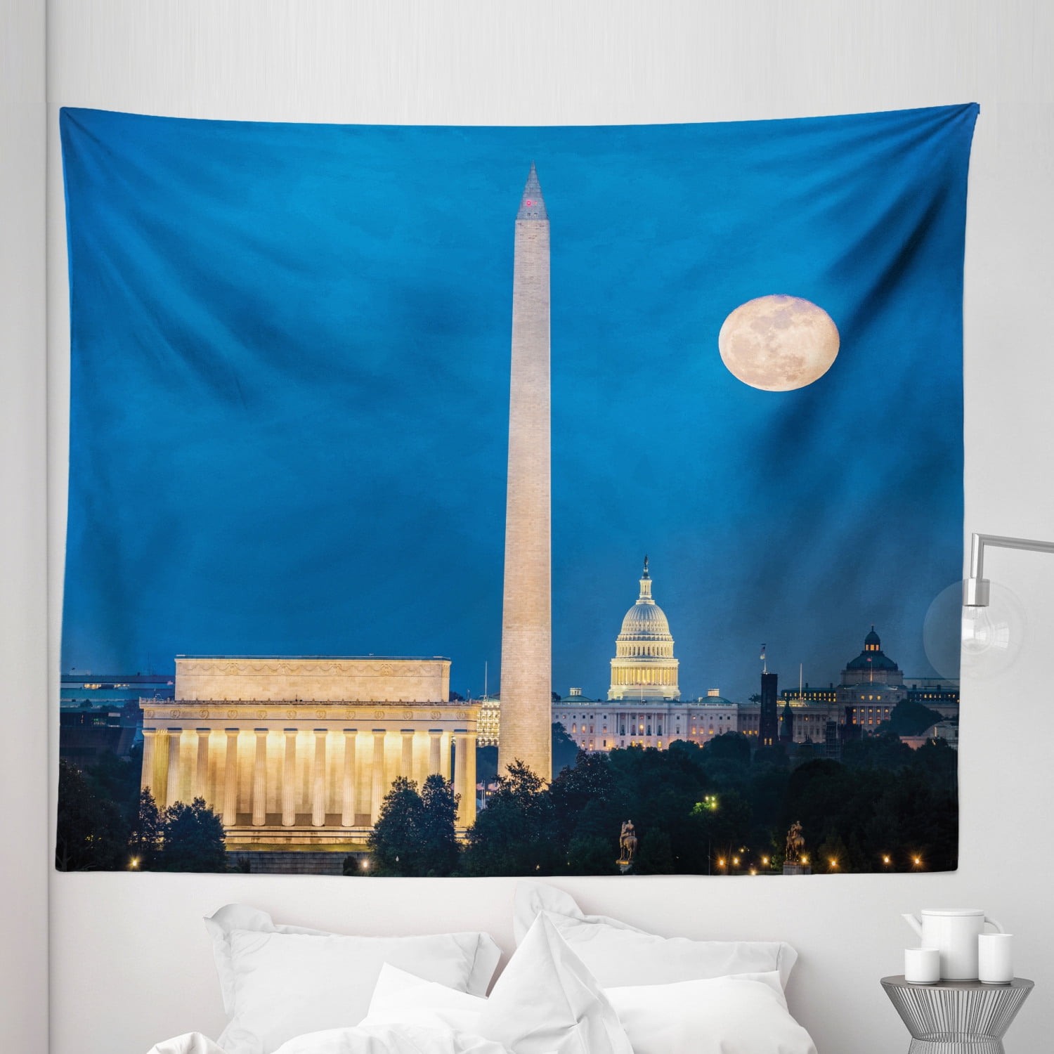 America Tapestry, Prominent Landmarks of USA Lincoln Memorial Prominent ...