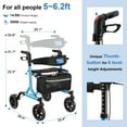 WalkMate Rollator Walker for Seniors with Cup Holder, Upgraded Thumb ...