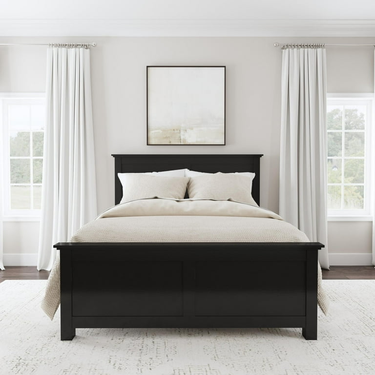Queen bed frame black wood store
