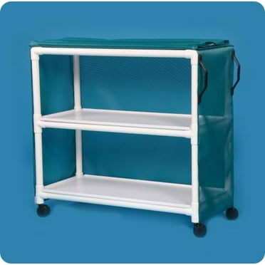 3-Shelf Utility Cart with Swivel Wheels, Enclosed Design with 2 Side ...