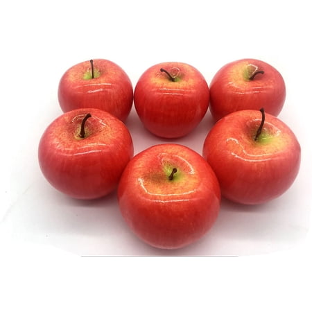 Maggift Artificial Fruits 6 pack,Decorative Fruit (Apple Red) Apple Red ...