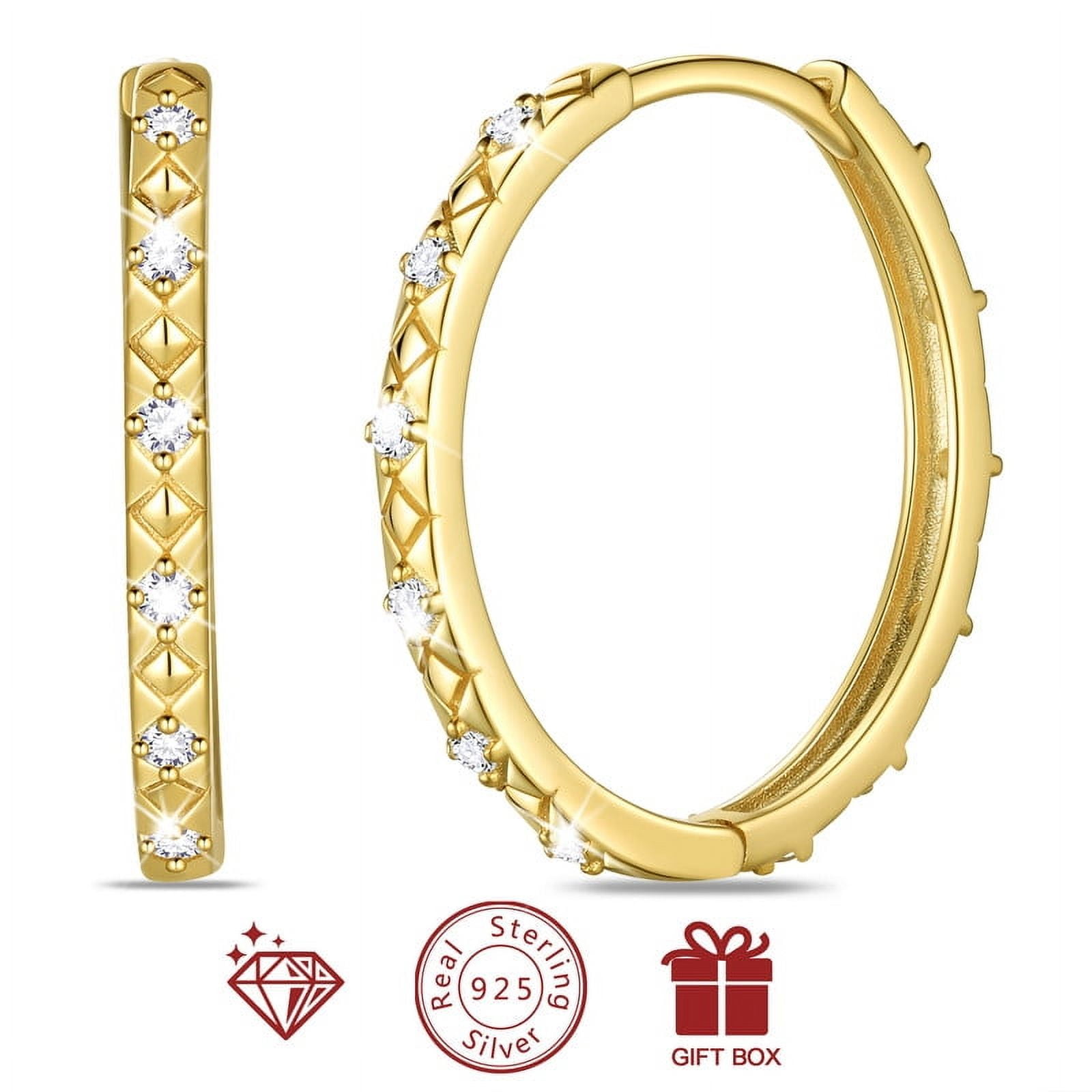 Click here for Beautlace 14k Gold Over Silver Hoop Earrings For W... prices