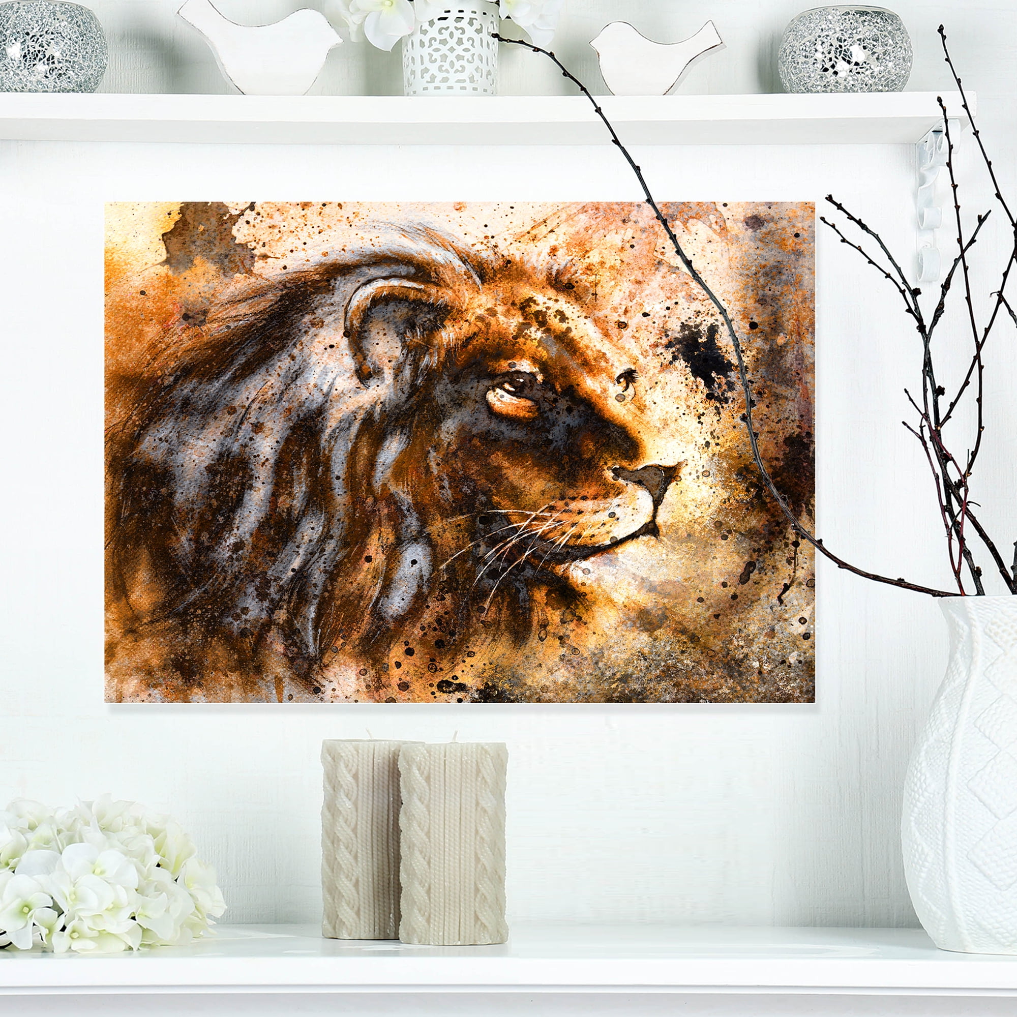 Click here for Designart Design Art - Lion Collage 20x12 prices