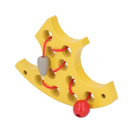 Wooden Lacing Cheese Toy, Wooden Cheese Threading Toy Concentration ...