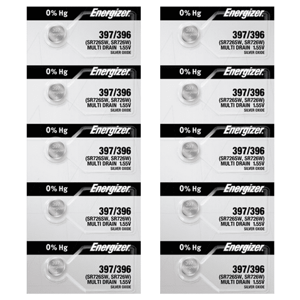 Energizer 397/396 SR726SW Silver Oxide Watch Battery (10 Count ...