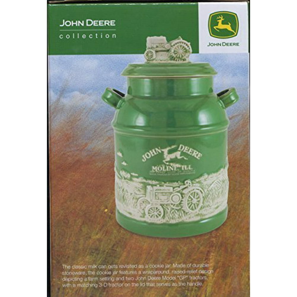 John Deere Milk Can Cookie Jar Biscuit Canister Tractor 8" H - Walmart ...