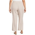 Just My Size Women's Plus Size Linen Blend Wide Leg Pull On Pants, 29 ...