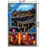 Minecraft - Worldly Wall Poster, 22.375" x 34", Framed - Walmart.com
