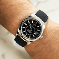 Pre-Owned Rolex Sky-Dweller 42MM 336239 Black Dial Fluted Bezel Black ...