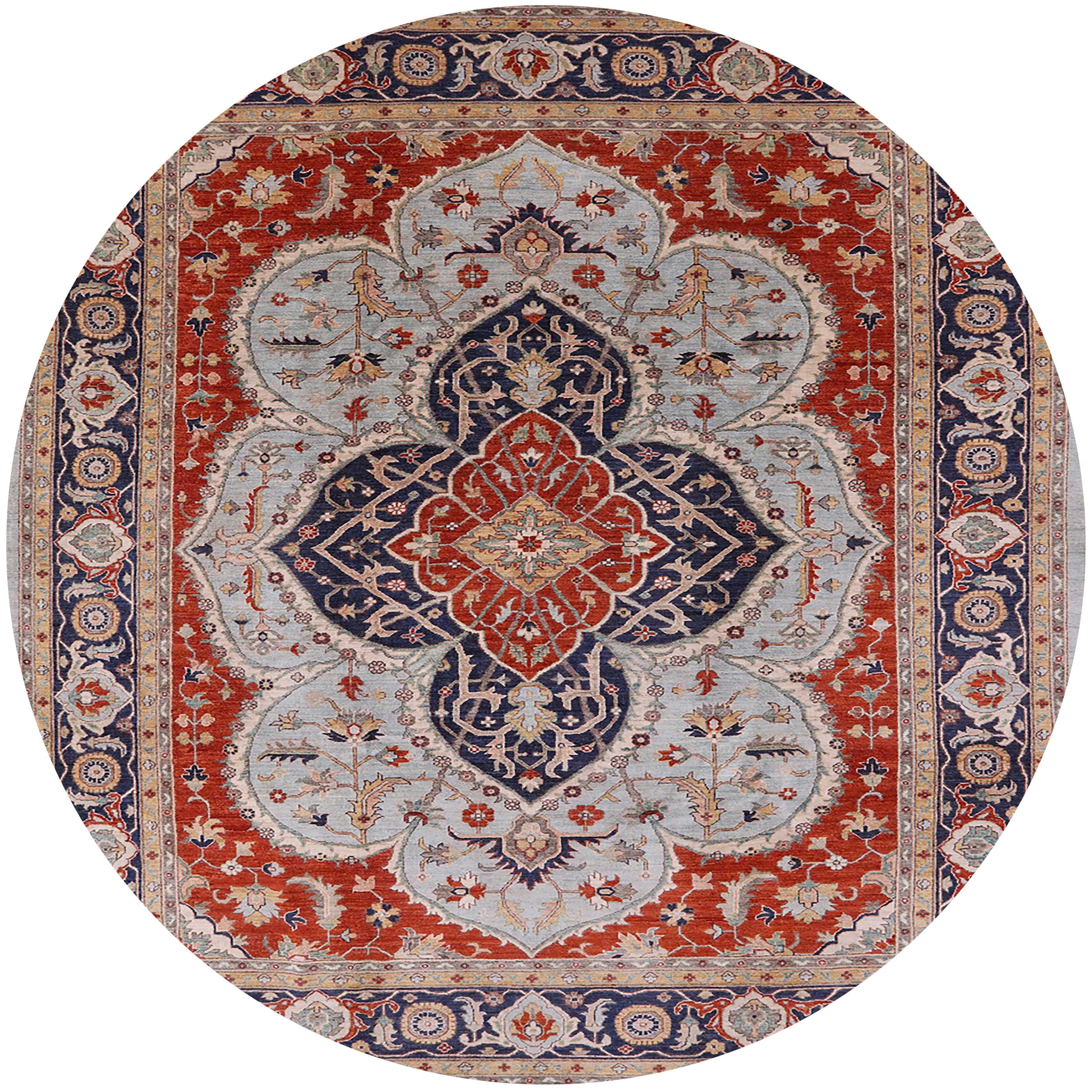 Ahgly Company Indoor Round Mid-Century Modern Chestnut Brown Oriental ...