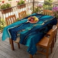 Blue Black Marble Texture Table Cloth 60x84in, Waterproof Rectangle ...