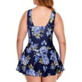 Plus Size One Piece Swimdress Swimsuits For Women Tummy Control Skirt