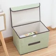 Large Collapsible Storage Bins with Lids Linen Fabric Foldable Storage ...